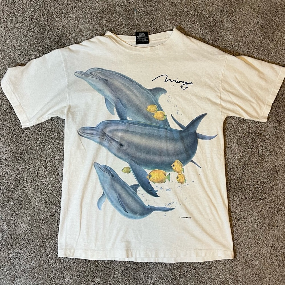 Vintage The Mirage ‘Dolphin’ Tee Shirt Size Mens Medi… - Gem